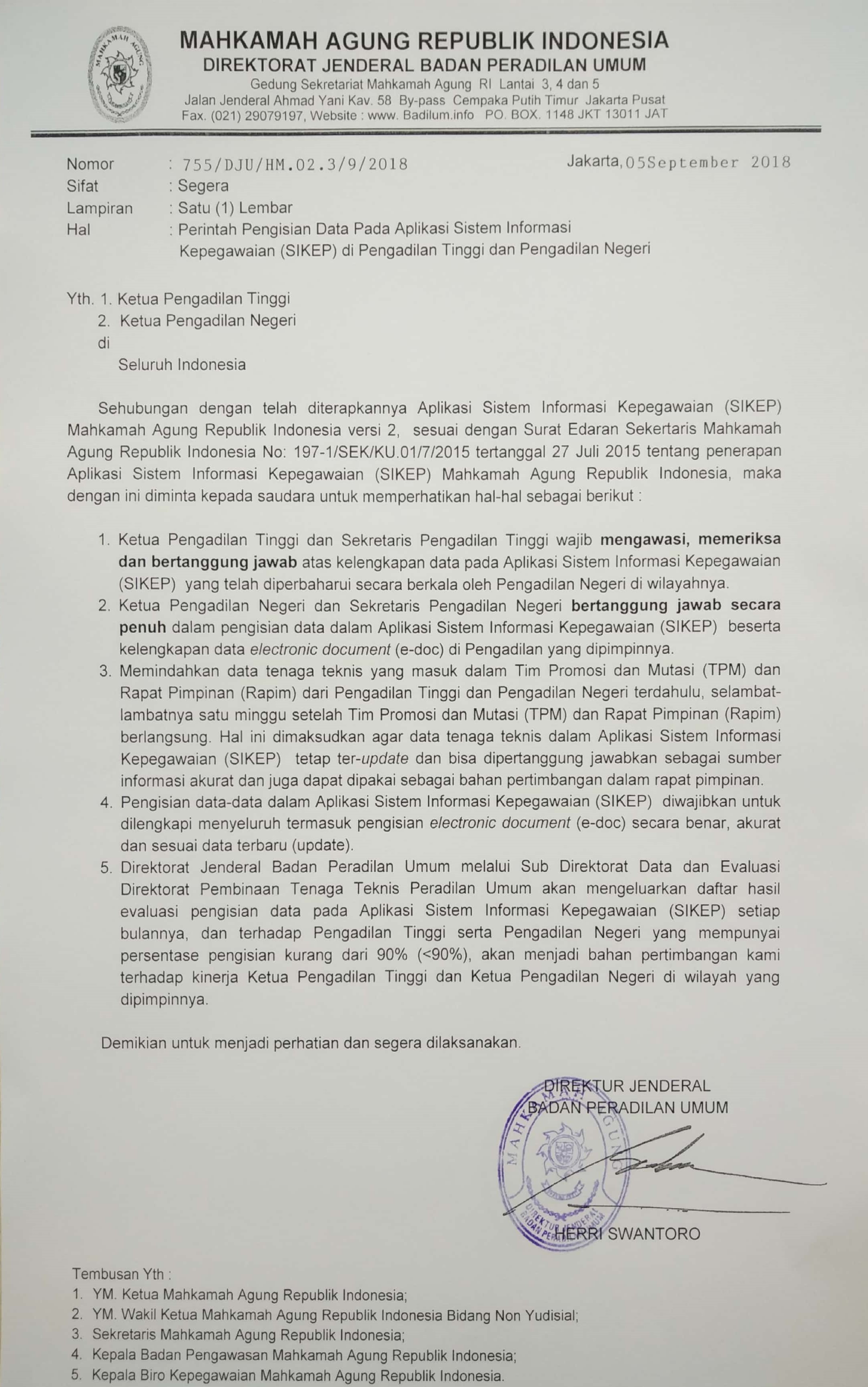 Direktorat Jenderal Badan Peradilan Umum - Search